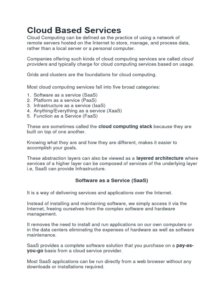 Cloud Services | PDF | Cloud Computing | Software As A Service