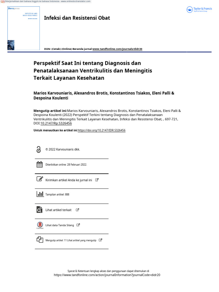 Current Perspectives On The Diagnosis and Management of Healthcare-Associated Ventriculitis and ...