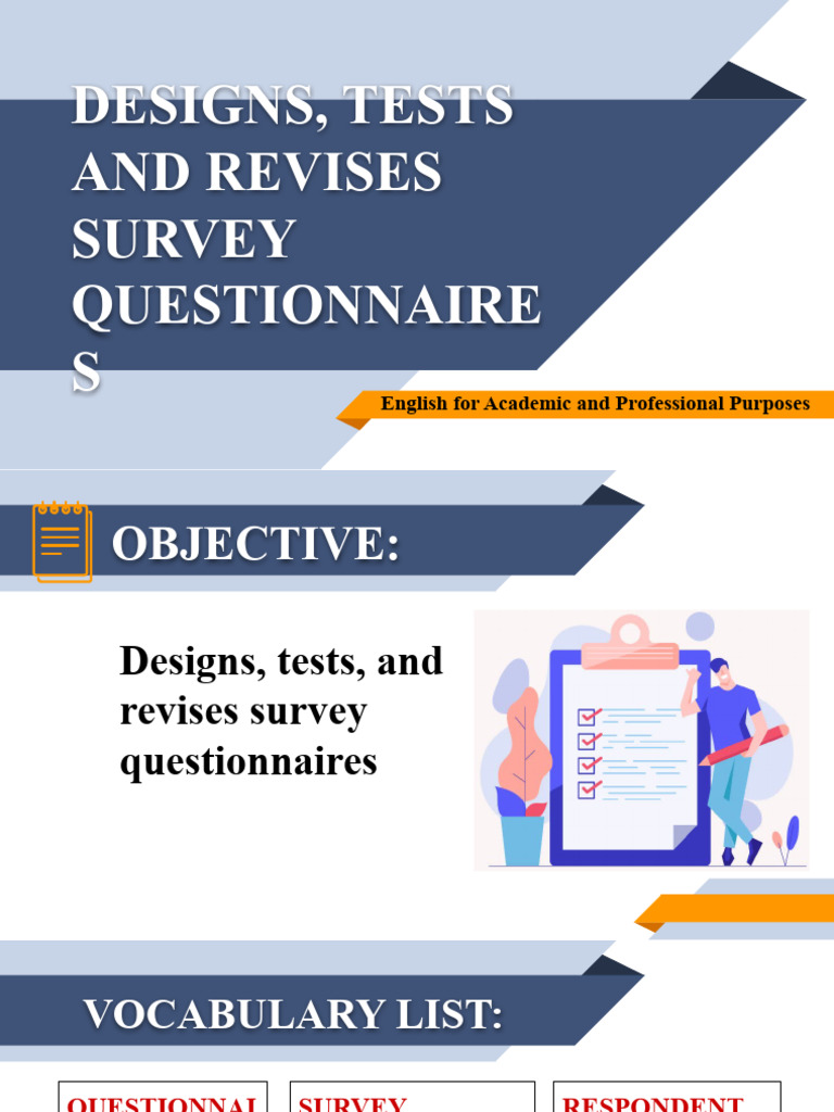 Designs Tests and Revises Survey Questionnaires | PDF | Survey ...