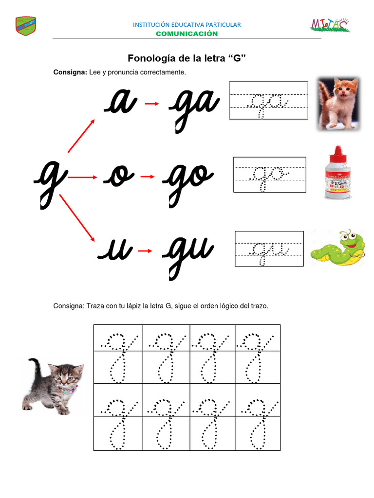 Fonología y Trazo de la Letra G | PDF | Ficción general