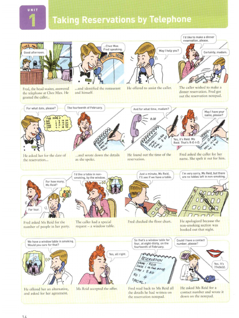 English For Restaurant Workers - Unit 1, Act. 1 | PDF