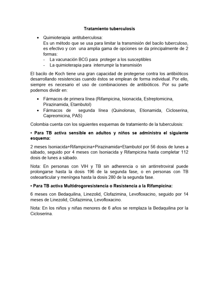 Tratamiento Tuberculosis | PDF