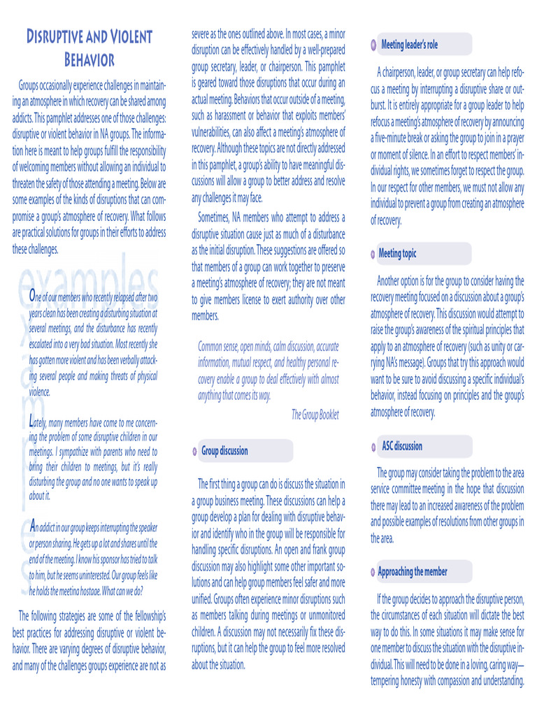 Disruptive and Violent Behavior Sep07 | PDF | Violence | Social Psychology