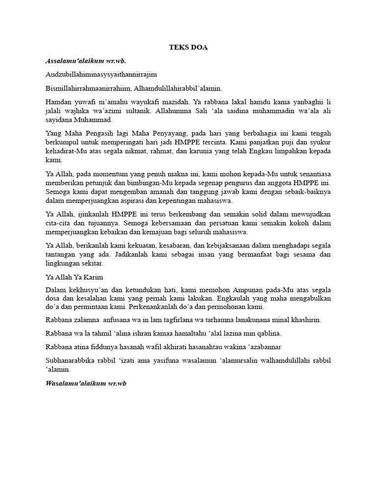 Teks Doa Hut | PDF