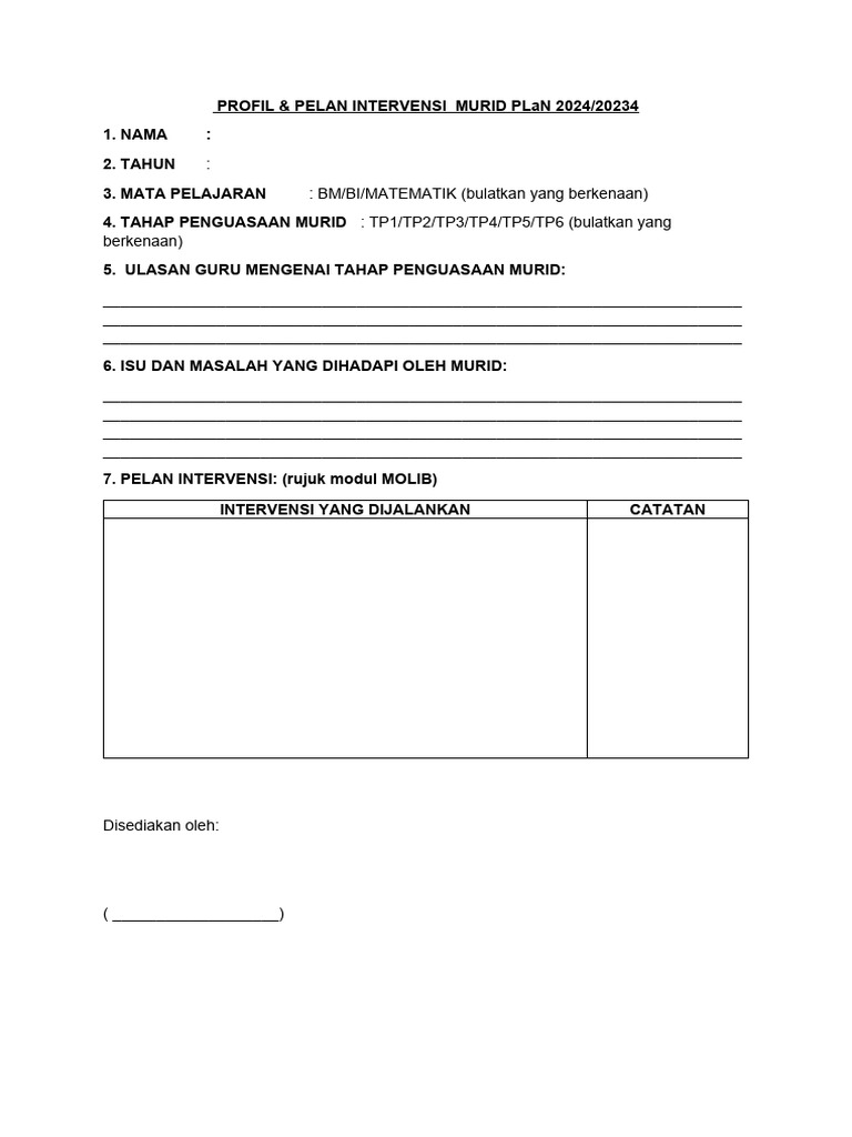 Profil Murid Plan | PDF