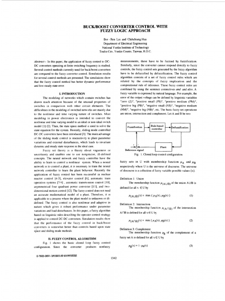 Buckboost Converter Control With Fuzzy Logic Approach | PDF | Fuzzy Logic | Control Theory