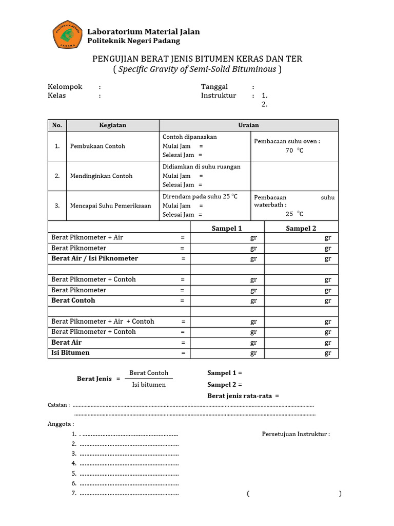Tabel Uji Aspal | PDF