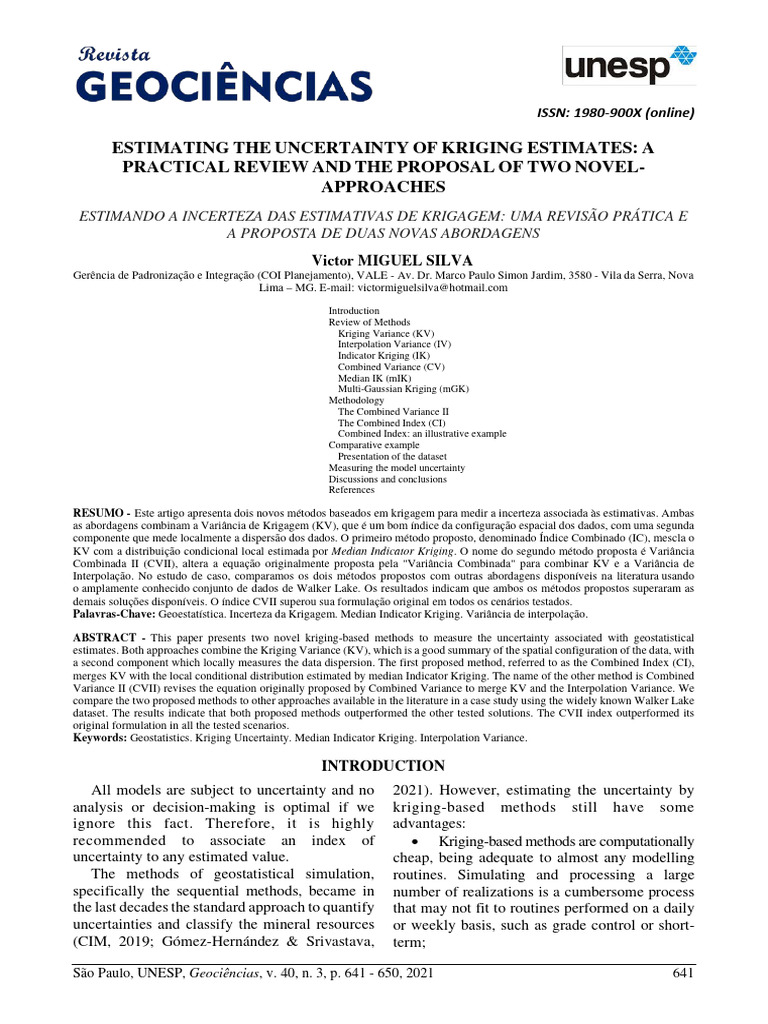 Estimating The Uncertainty of Kriging | PDF | Regression Analysis | Variance