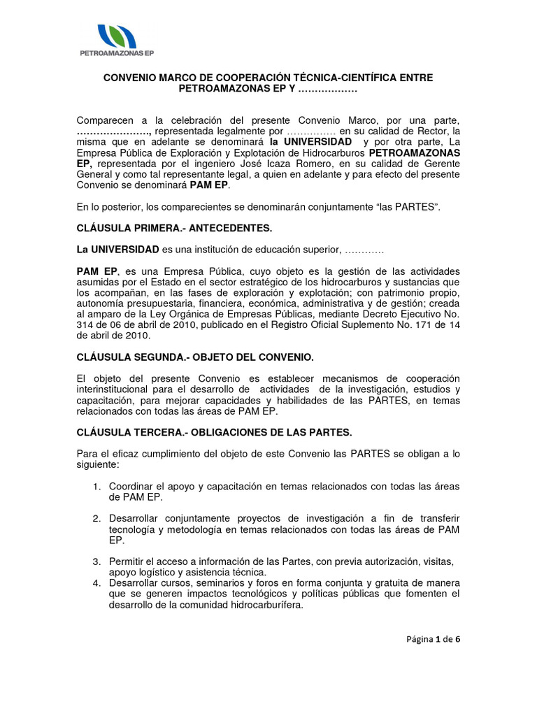 Modelo de Convenio | PDF | Business