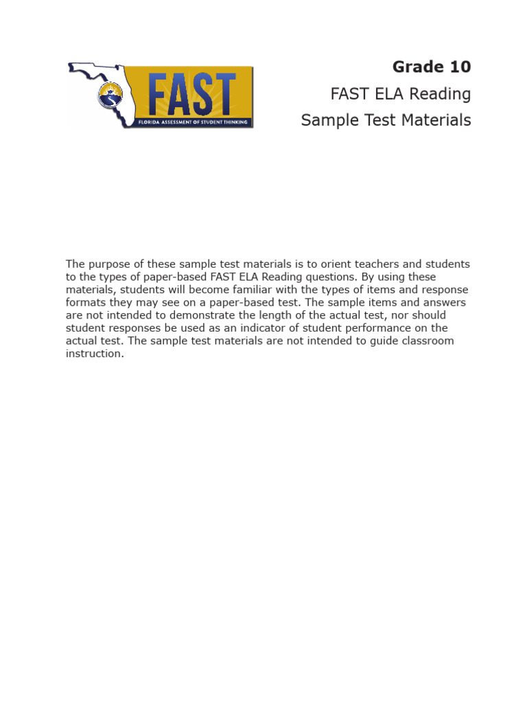 2022 - FAST Sample Items - 10R | PDF | Honey Bee | Beekeeper