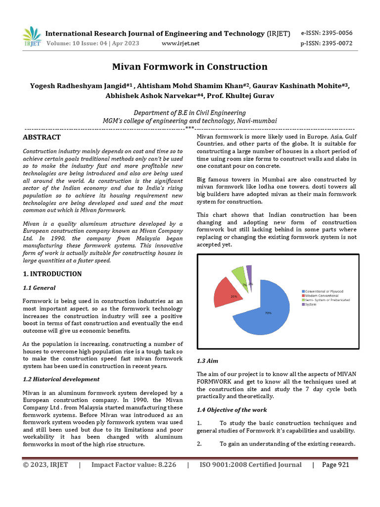 Mivan Formwork: Advancements in Construction | PDF | Concrete ...