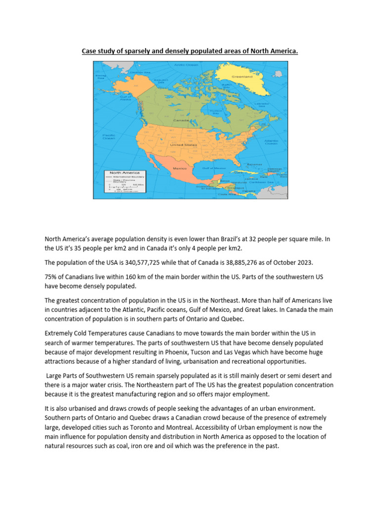 North America's Population Density Analysis | PDF