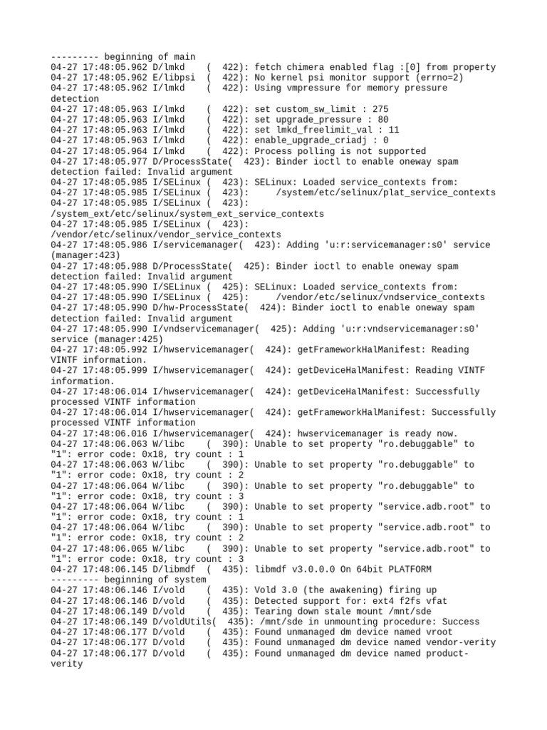 Logcat Prev CSC Log | PDF | Computing | Operating System Technology