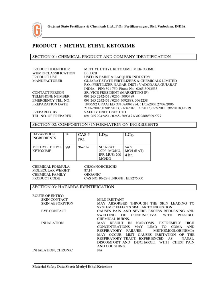 MSDS - Mek-O | PDF | Combustion | Toxicity