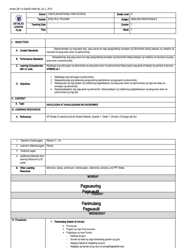 AP9 Q1-Week1 LP | PDF