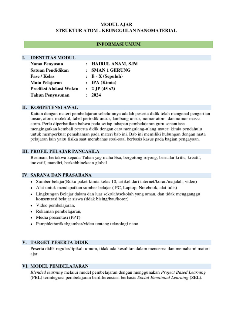 Modul Ajar Supervisi Hairul Anam | PDF