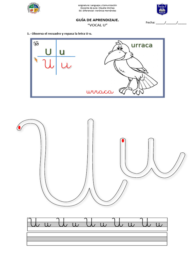 Guía Letra U | PDF