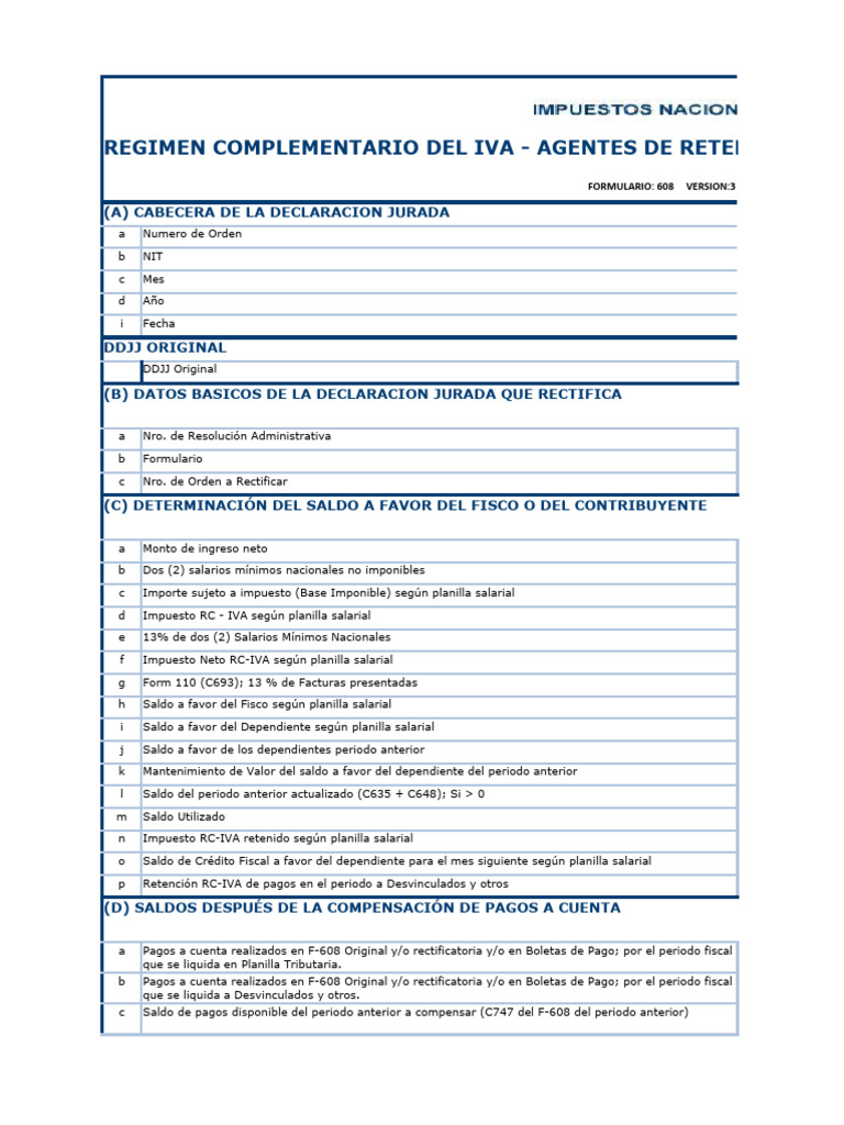 Formulario 608 Excel | PDF | Impuestos | Impuesto al valor agregado