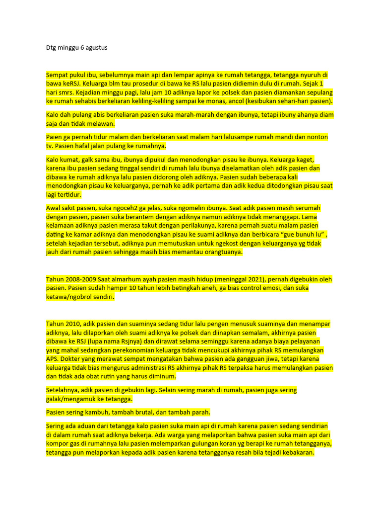 Alloanamnesis Keluarga Tn. Aryani | PDF