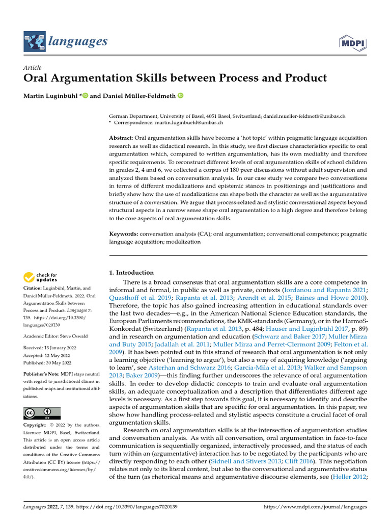7 Oral Argumentation Skills Between Proces | PDF | Argument | Knowledge