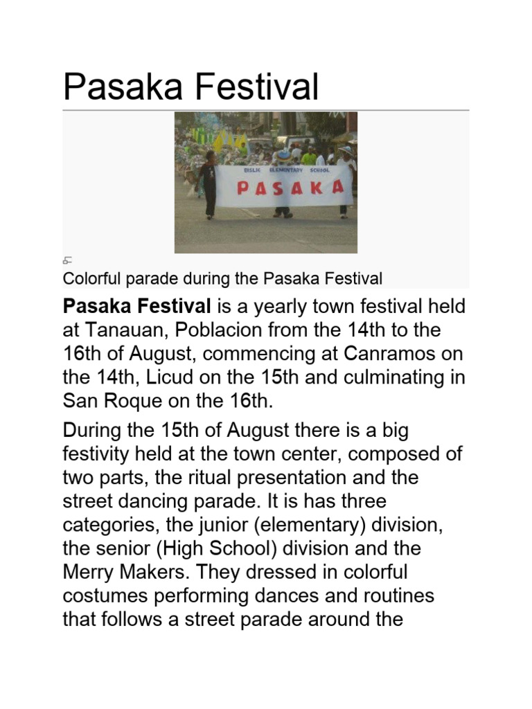 Pasaka Festival | PDF