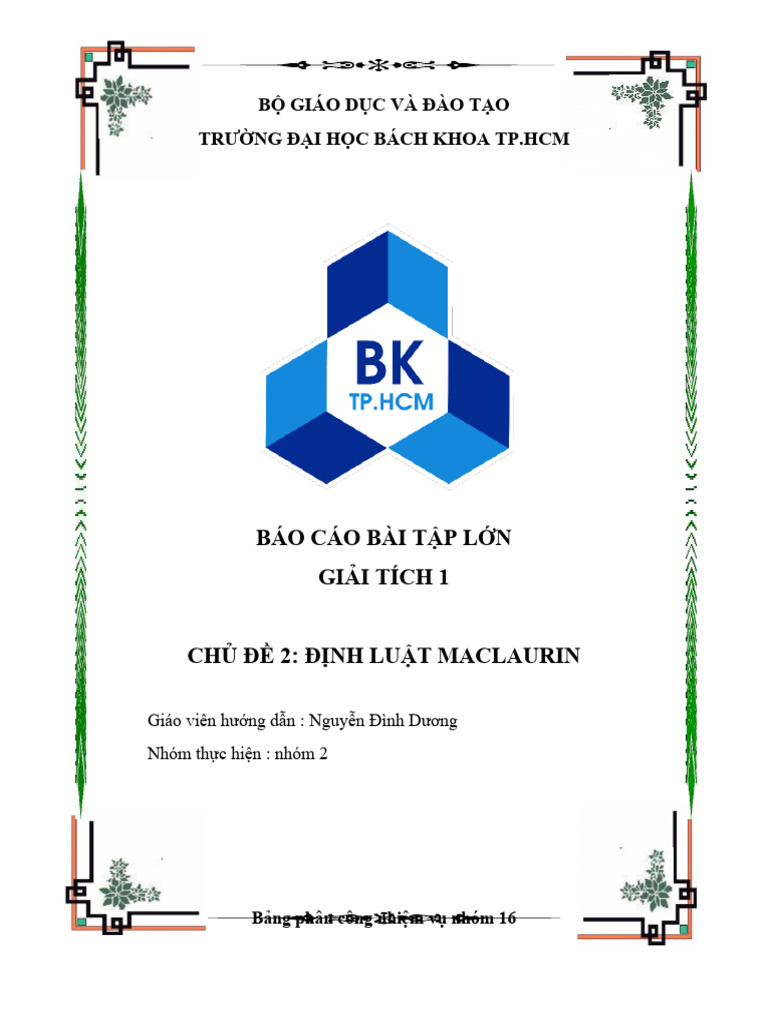 btl gt1 lí thuyết taylor maclaurin final | PDF