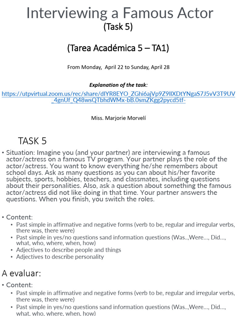 UTP - TASK 5 (Tarea Académica 1 - TA1) 15% Del Curso | PDF | Morphology | Language Families