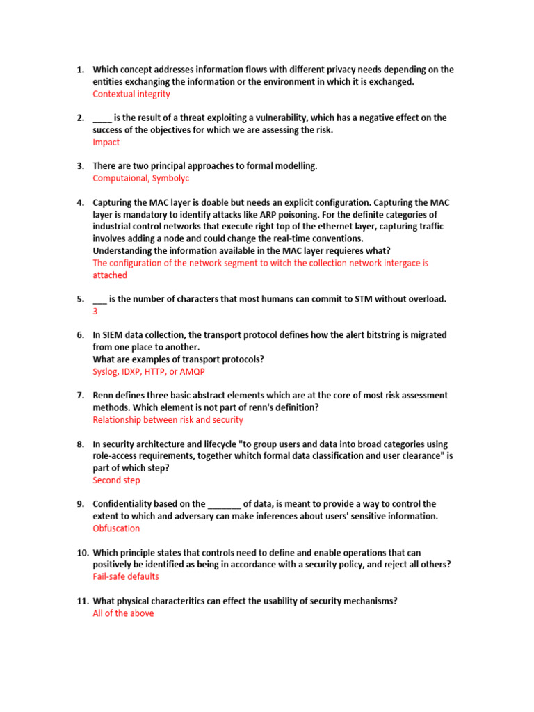 Cyber Security Foundation - Exam Answers - CertiProf | PDF | Security ...