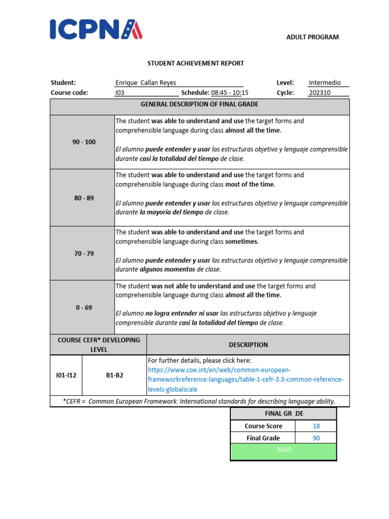 ICPNA_I03 | PDF | Language Education | Second Language Acquisition
