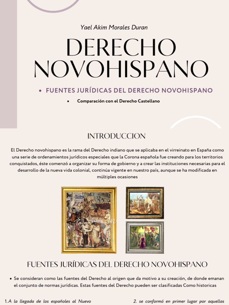 Fuentes y características del derecho novohispano | PDF | Nueva españa ...