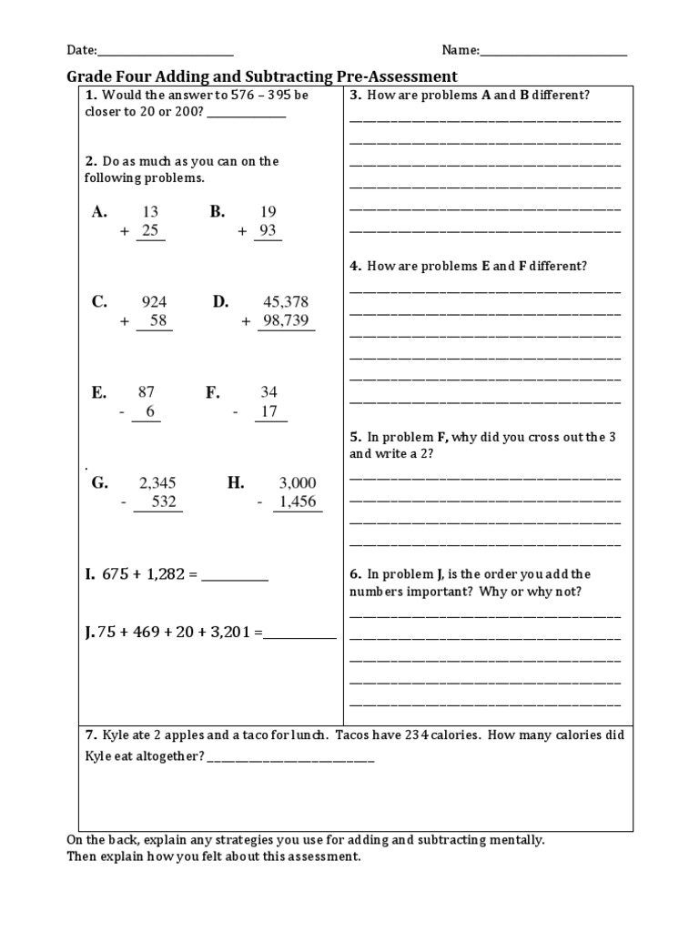 Add Sub Pre Assess | PDF | Career & Growth