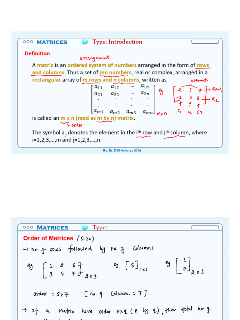 Matrices Day 5+6 | PDF | Matrix (Mathematics) | Mathematical Physics