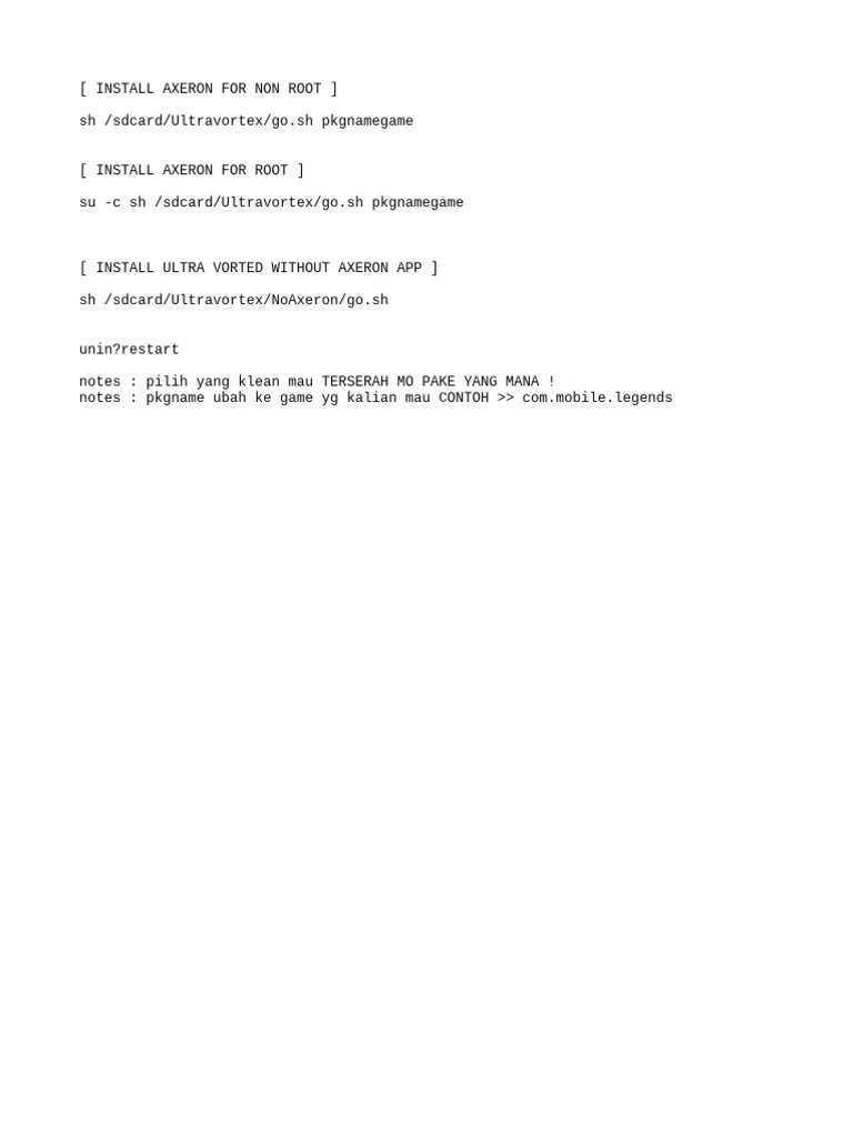 Install Axeron & Ultra Vortex Guide | PDF