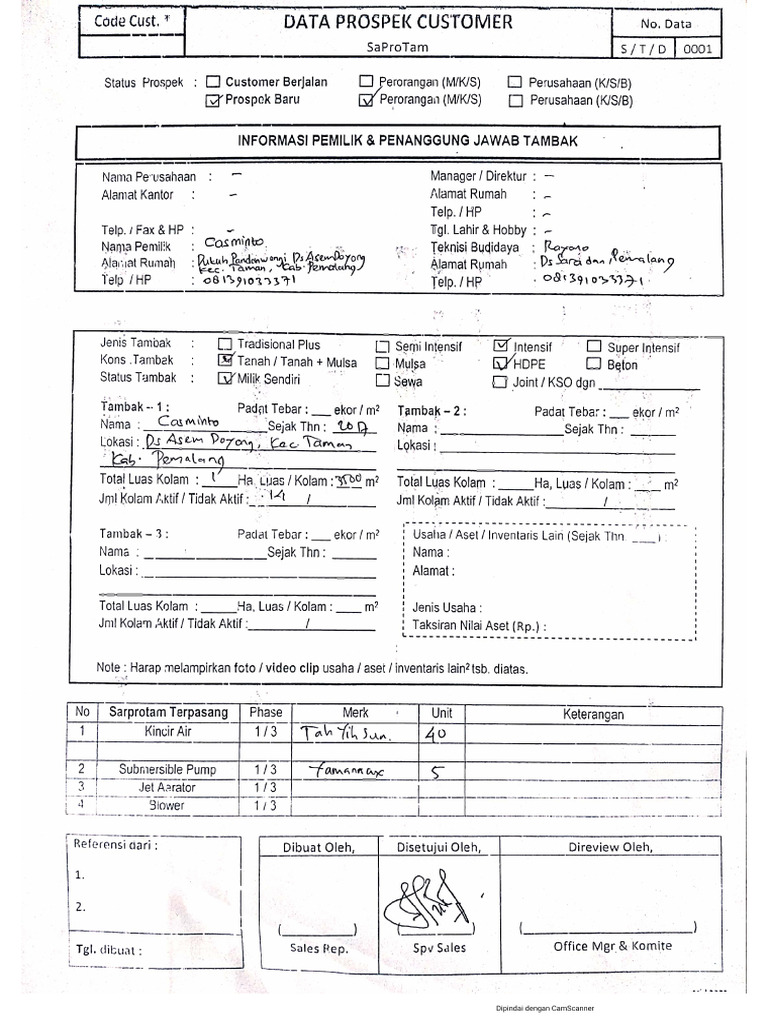 Data Customer - Casminto I DPC I KTP I NPWP | PDF