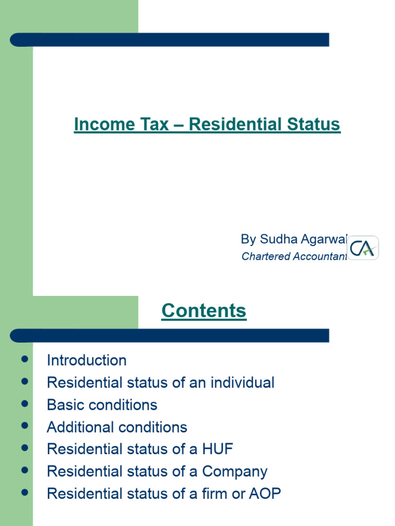 Understanding Income Tax Residential Status | PDF | Double Taxation | Taxes