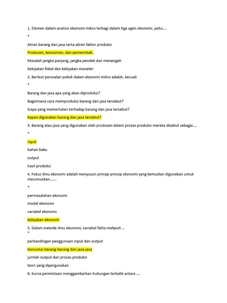 Uts Pengantar Ekonomi Mikro | PDF