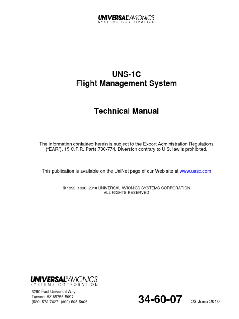 34 60 07 - Fms Universal Avionics 1c | PDF | Input/Output | Computing