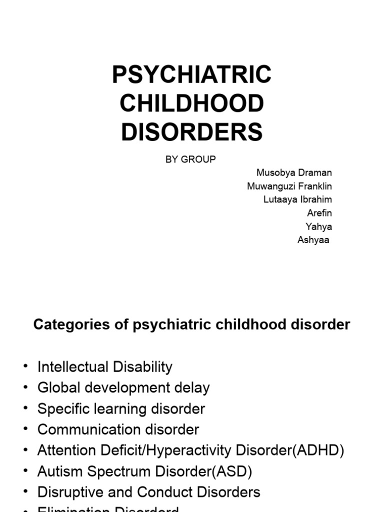 Understanding Childhood Psychiatric Disorders | PDF | Autism Spectrum ...