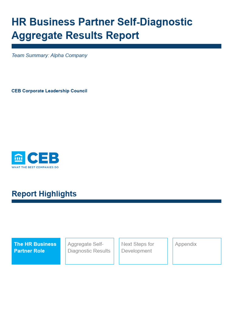 3.2 HRBP Self-Diagnostic Aggregate Results Report | PDF | Talent Management | Organizational ...
