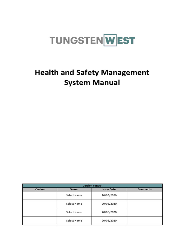 Health and Safety Management Manual | PDF | Occupational Safety And ...