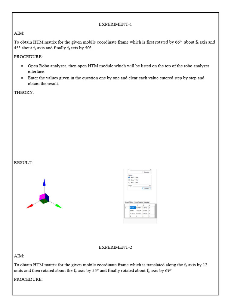 Lab Record | PDF | Kinematics | Coordinate System