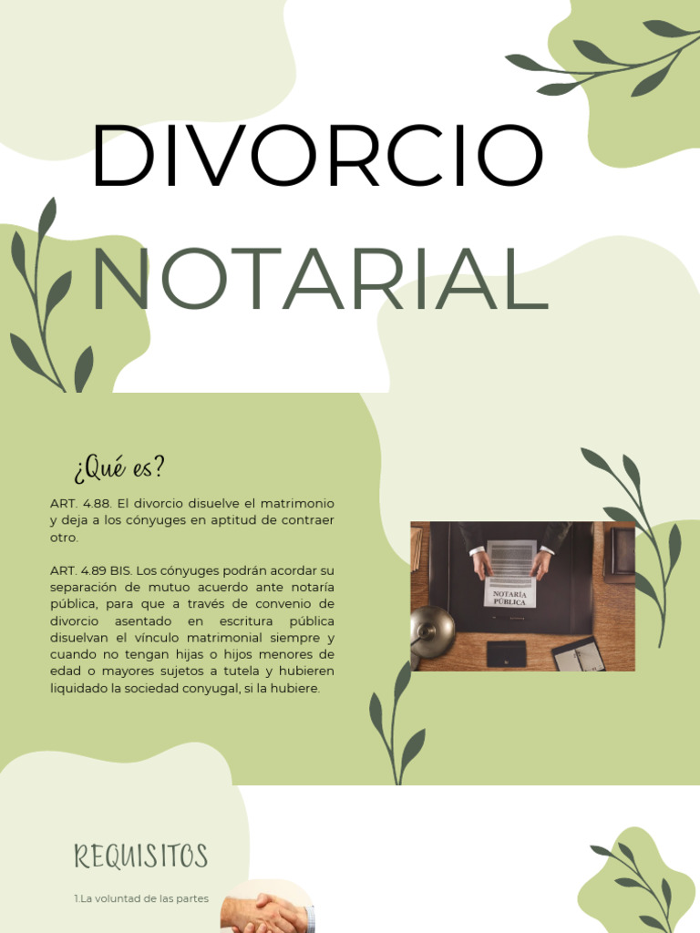 Divorcio Notarial: Requisitos y Proceso | PDF