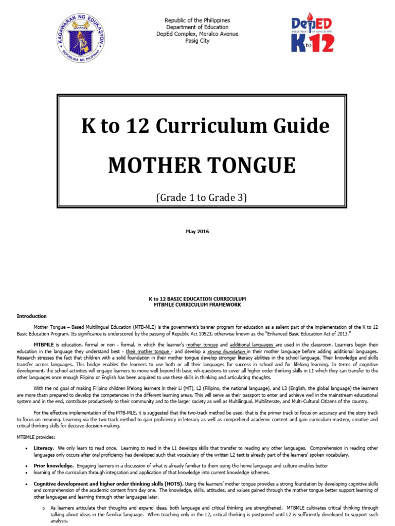 Cg Grade 2 3 Pdf Second Language Second Language Acquisition