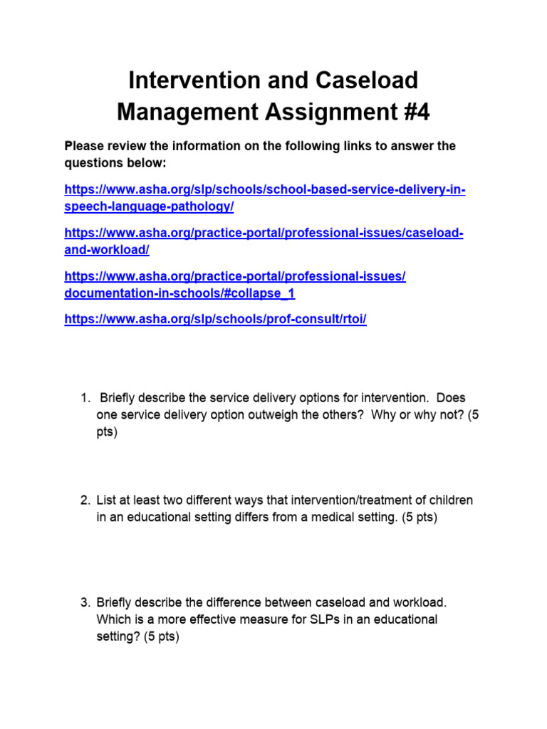 SLP Caseload & Intervention Guide | PDF | Career & Growth