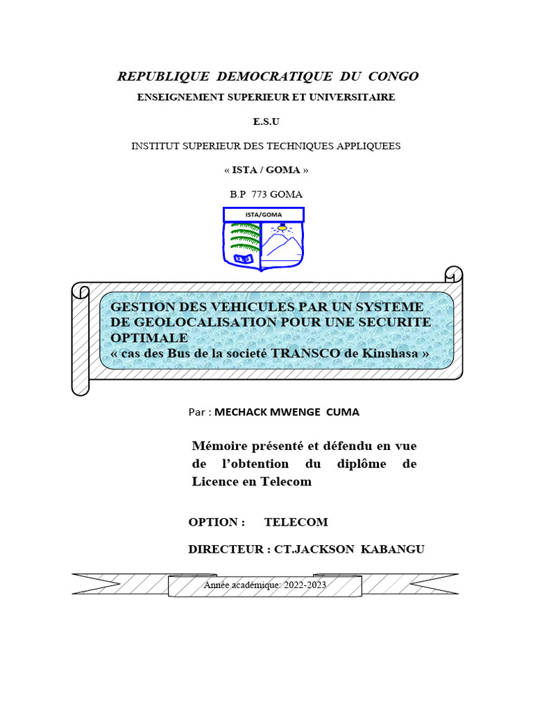 Memoire Final L3 CORRIGE 2023 MECHACK | PDF | Système de positionnement global | Radio ...