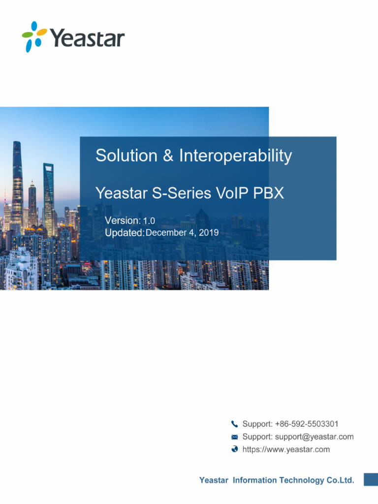 Yeastar VoIP PBX Integration Guide | PDF | Session Initiation Protocol | Voice Over Ip