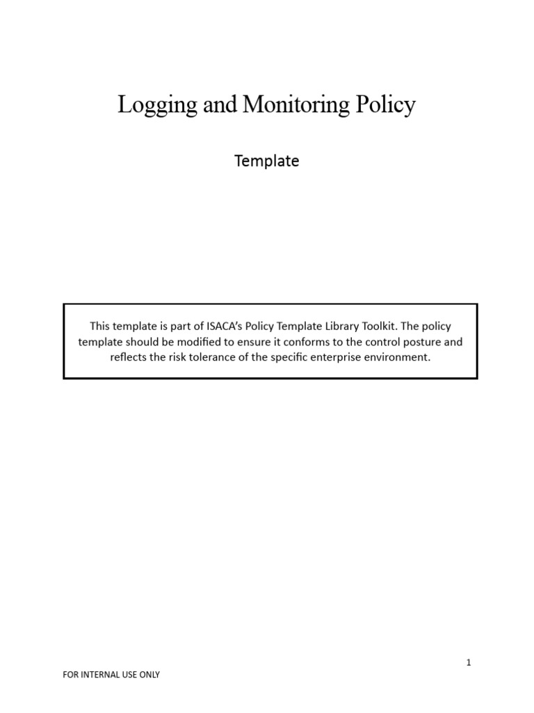 10 Logging And Monitoring Policy Pdf Computer Security Security