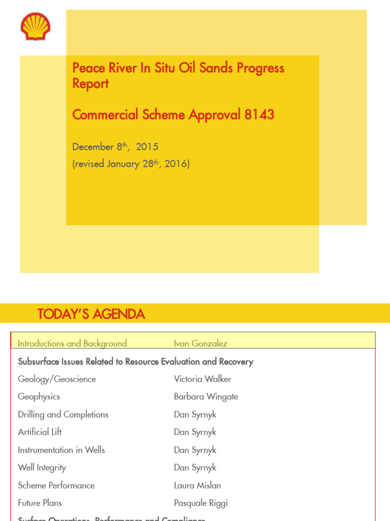 2015 Peace River Shell Peace River SAGD8143 | PDF | Water | Petroleum ...