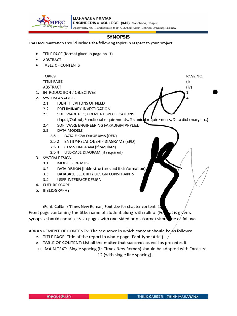 Synopsis format | PDF | Computing | Data Management