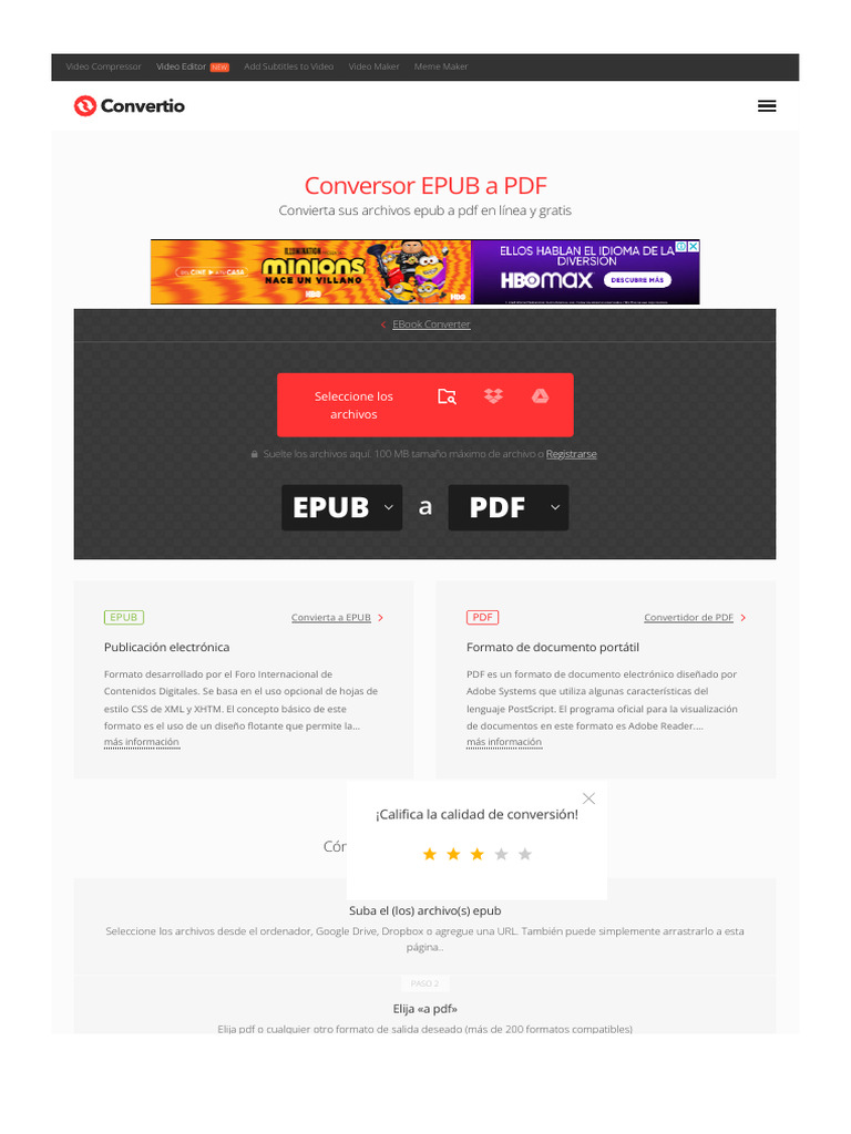 Convertir EPUB a PDF Gratis Online | PDF | Archivo de computadora ...